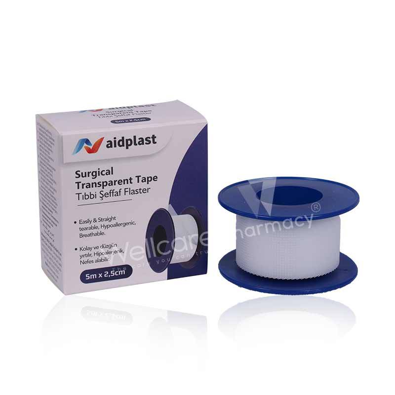 Aidplast Surgical Transparent Tape 5Mx2.5Cm V302 – Wellcare Pharmacy