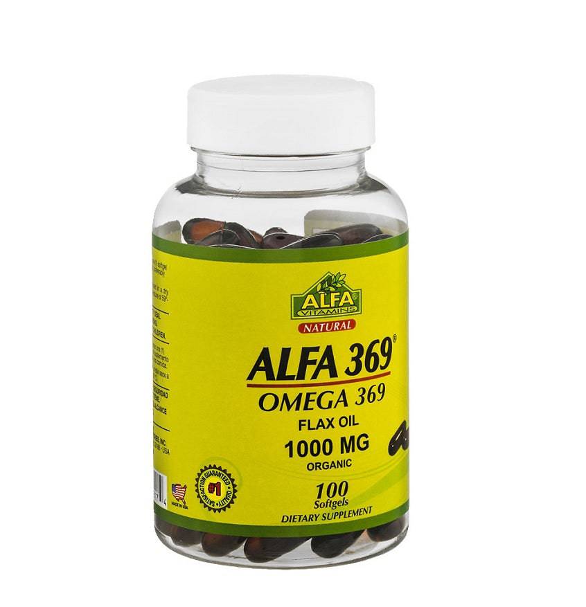 Alfa Omega 369 Flax Oil 1000mg Softgels 100'S