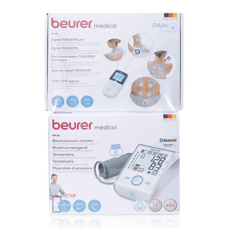 Beurer Bm85 Upper Arm Bluetooth Bp Monitor + Em49 Tens/Ems Unit ...