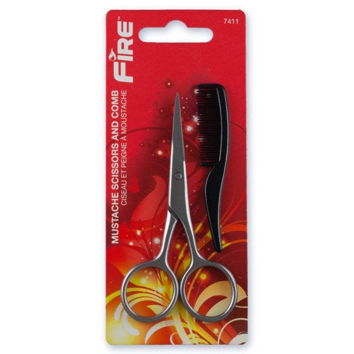 Fire Mustache Scissors And Comb