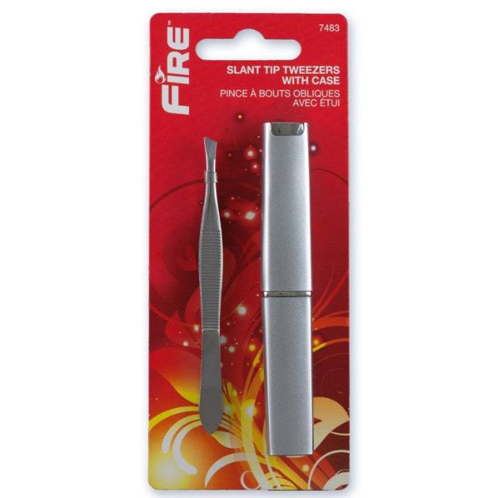 Fire Slant Tip Tweezers With Case – Wellcare Pharmacy