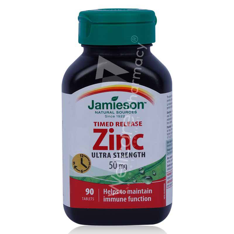 Jamieson Timed Release Zinc 50Mg Tablets 90'S – Wellcare Pharmacy