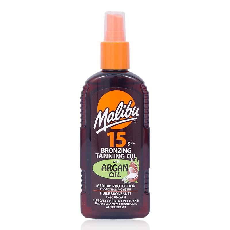 Malibu Spf15 Bronzing Tanning Oil With Argan Oil 200Ml – Wellcare Pharmacy