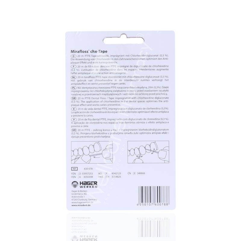 Miradent Miraflox Chlorhexidine Tape 20M – Wellcare Pharmacy