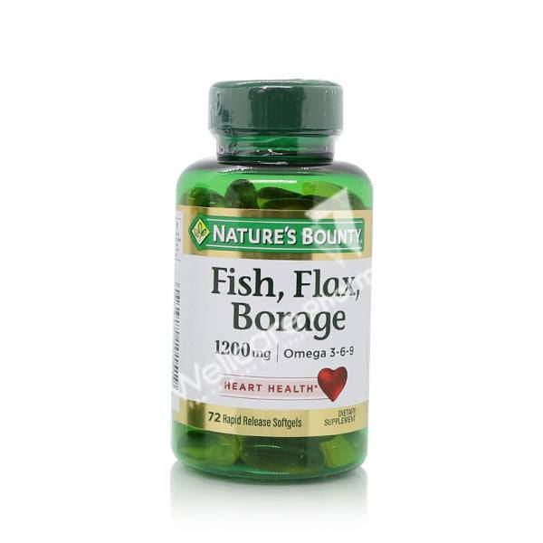 Natures Bounty Fish Flax Borage 1200Mg Omega 3-6-9 72'S – Wellcare Pharmacy