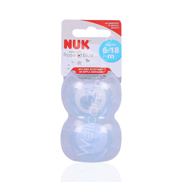 Nuk Rose & Blue Silicone Pacifier S2 6-18 Months 1'S