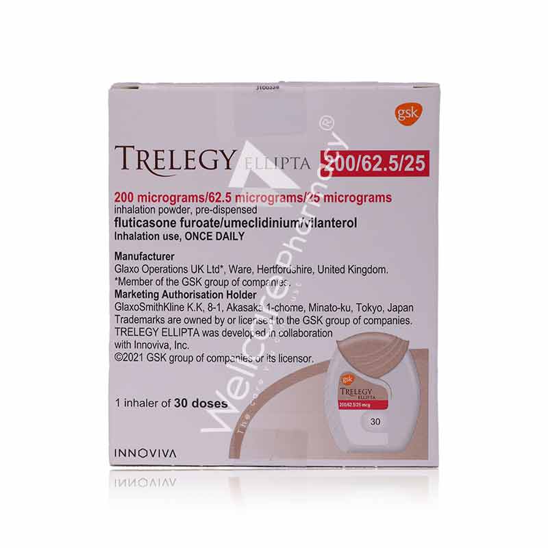 Trelegy Ellipta 200/62.5/25Mcg Inhaler 30 Dose1's – Wellcare Pharmacy