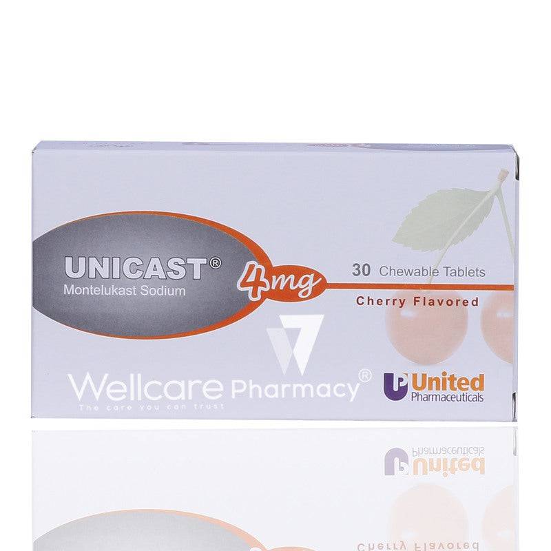 Unicast 4Mg Chewable Tablets 30'S – Wellcare Pharmacy